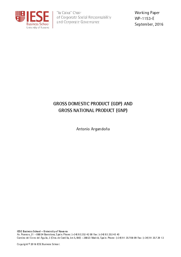 (PDF) Gross Domestic Product (GDP) and Gross National Product (GNP) | Antonio Argandona ...