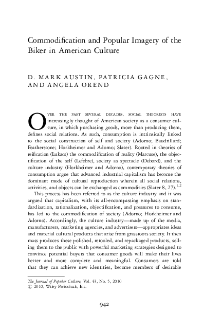 (PDF) Commodification and Popular Imagery of the Biker in American Culture
