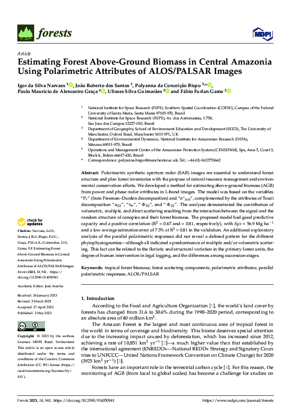 Pdf Estimating Forest Above Ground Biomass In Central Amazonia Using Polarimetric Attributes