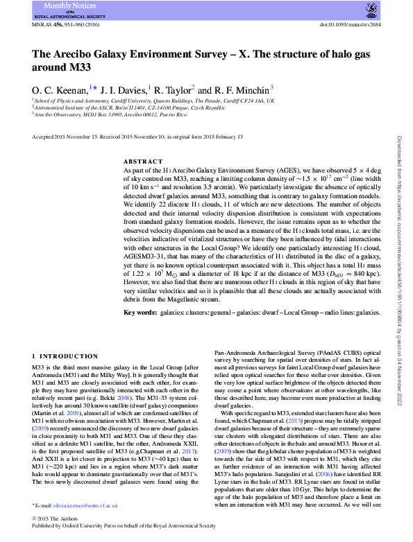 (PDF) The Arecibo Galaxy Environment Survey – X. The structure of halo ...