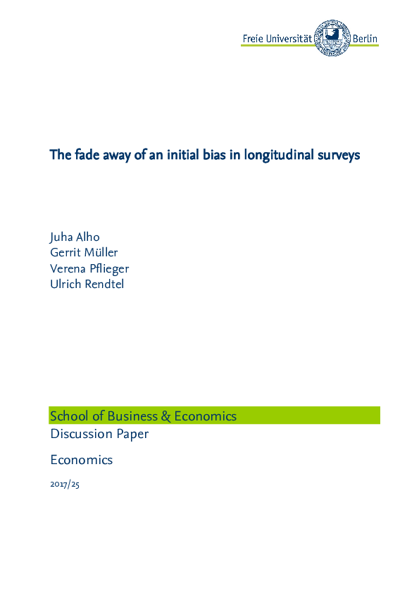 (PDF) The fade away of an initial bias in longitudinal surveys