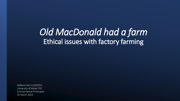 (PDF) Old MacDonald Had a Farm: Ethical Issues with Factory Farming