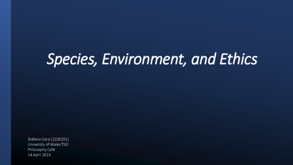 (PDF) Species, Environment, and Ethics