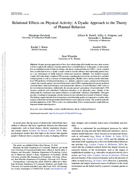 (PDF) Relational effects on physical activity: A dyadic approach to the ...
