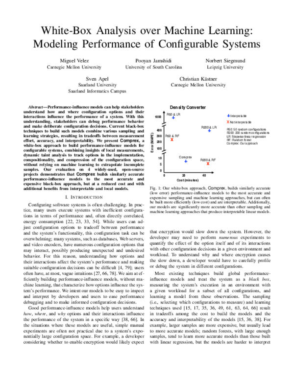 (PDF) White-Box Analysis over Machine Learning: Modeling Performance of Configurable Systems