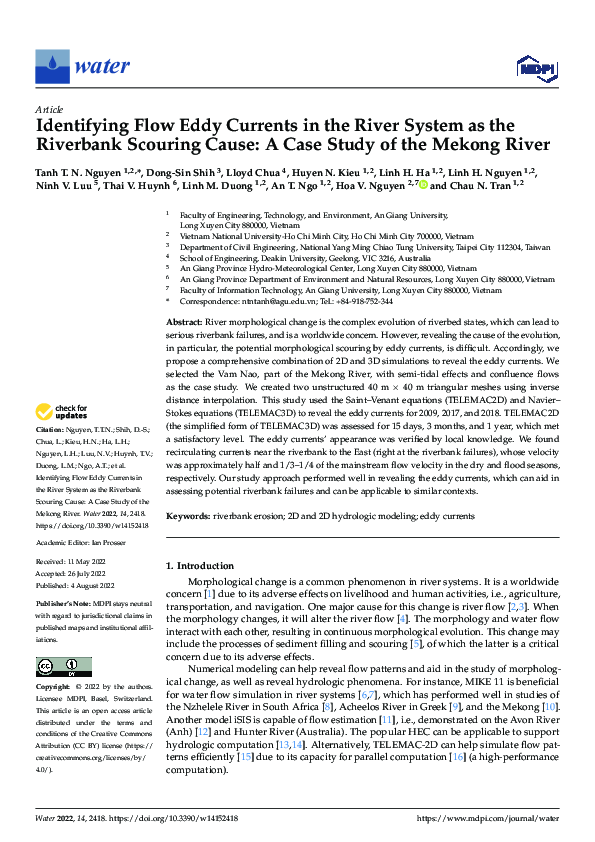 (PDF) Identifying Flow Eddy Currents in the River System as the ...