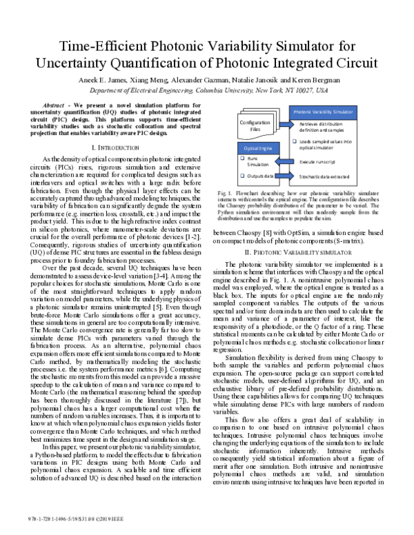 (PDF) Time-Efficient Photonic Variability Simulator for Uncertainty Quantification of Photonic ...