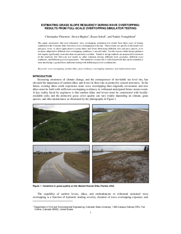 (PDF) Estimating Grass Slope Resiliency During Wave Overtopping ...