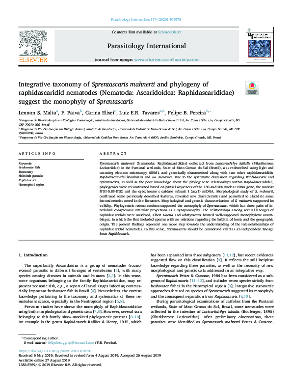 (PDF) Integrative taxonomy of Sprentascaris mahnerti and phylogeny of ...