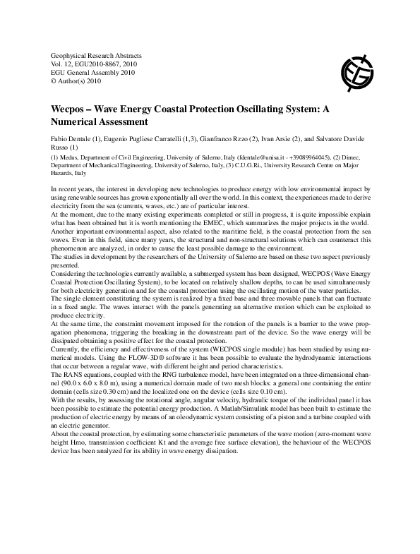 (PDF) Wecpos - Wave Energy Coastal Protection Oscillating System: A ...