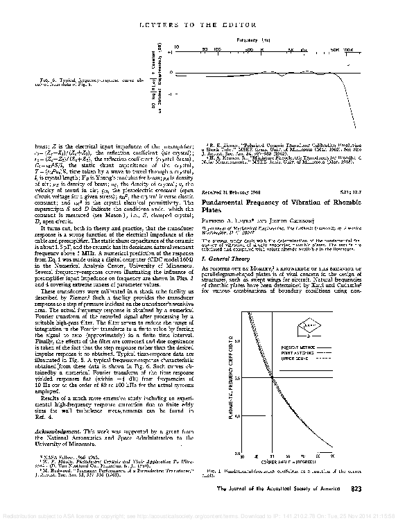 (PDF) Fundamental Frequency of Vibration of Rhombic Plates