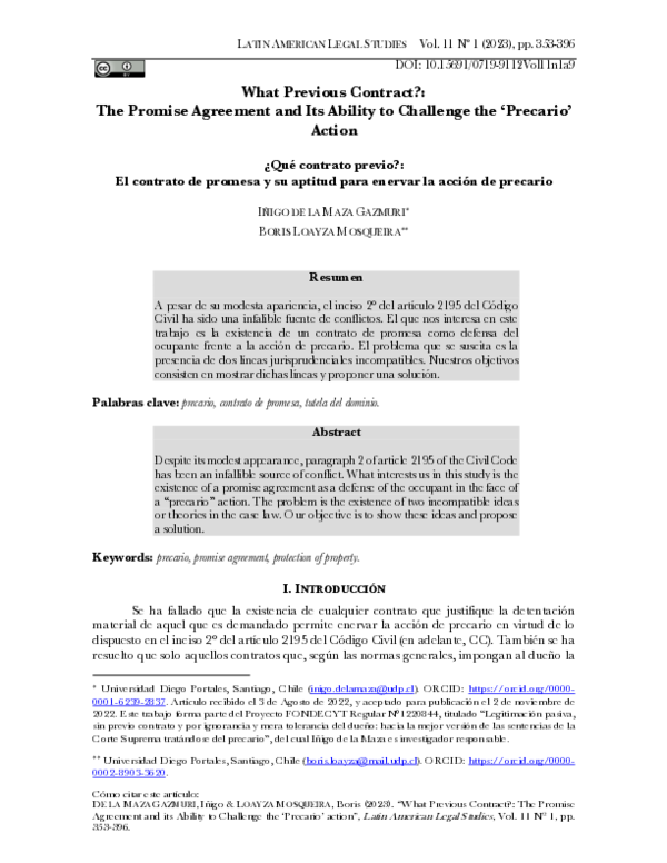 (PDF) What Previous Contract?: The Promise Agreement and Its Ability to ...