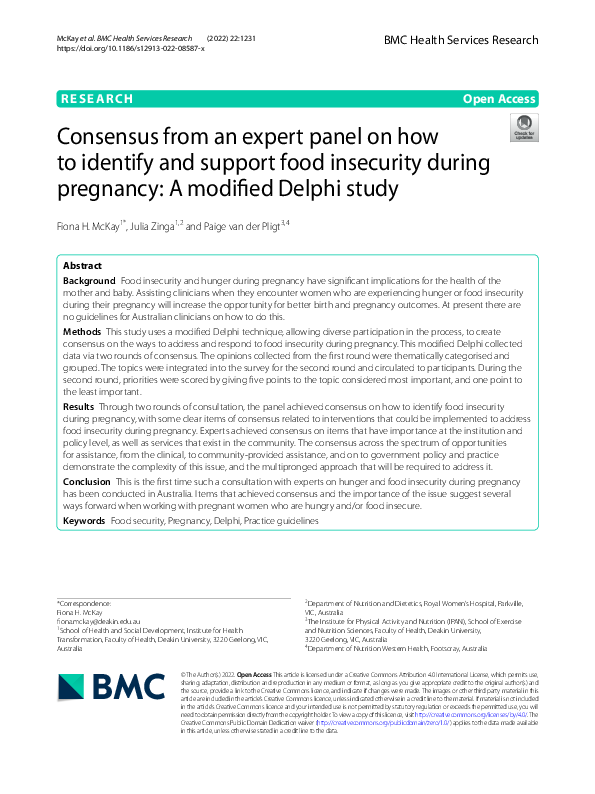 (PDF) Consensus from an expert panel on how to identify and support ...