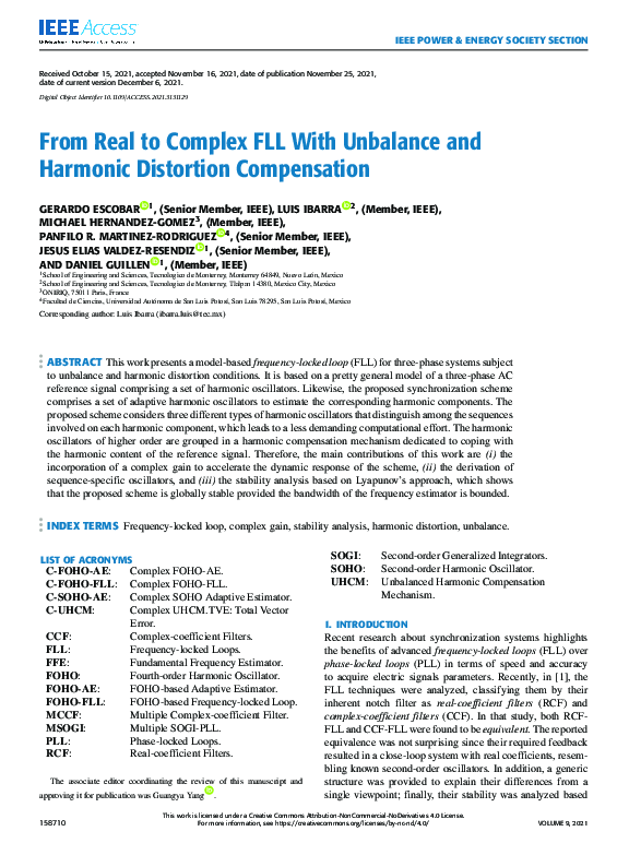 (PDF) From Real to Complex FLL With Unbalance and Harmonic Distortion ...