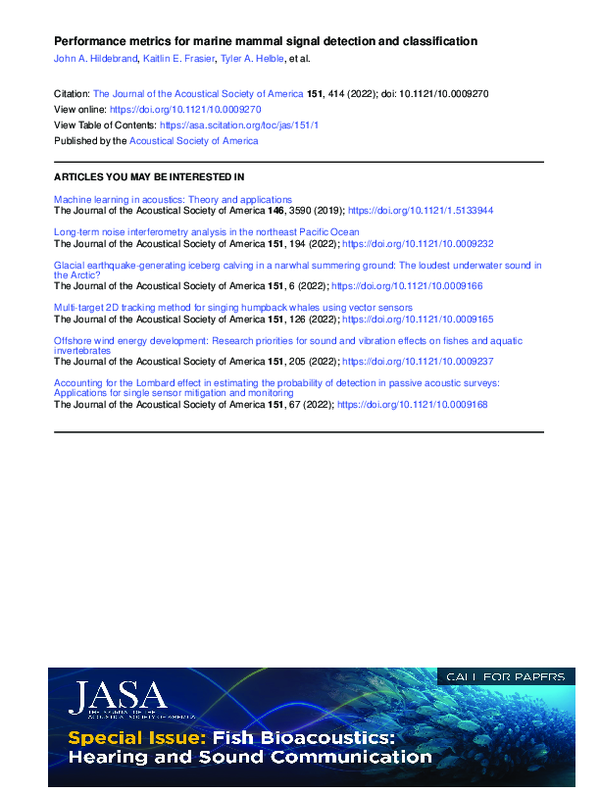 (PDF) Performance metrics for marine mammal signal detection and ...
