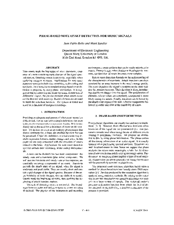 Pdf Phase Based Note Onset Detection For Music Signals 6974