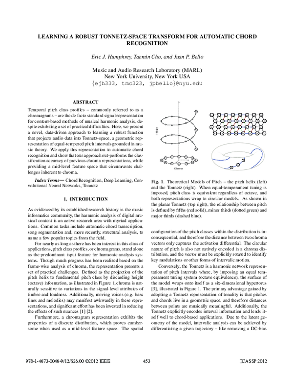 (PDF) Learning a robust Tonnetz-space transform for automatic chord ...