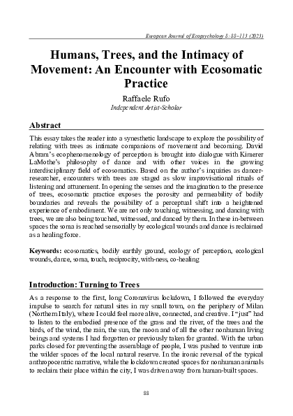 (PDF) Humans, Trees, and the Intimacy of Movement: An Encounter with ...