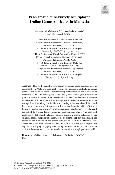 (PDF) Problematic of Massively Multiplayer Online Game Addiction in Malaysia