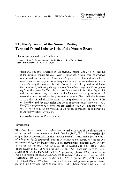 (PDF) The fine structure of the normal, resting terminal ductal-lobular ...