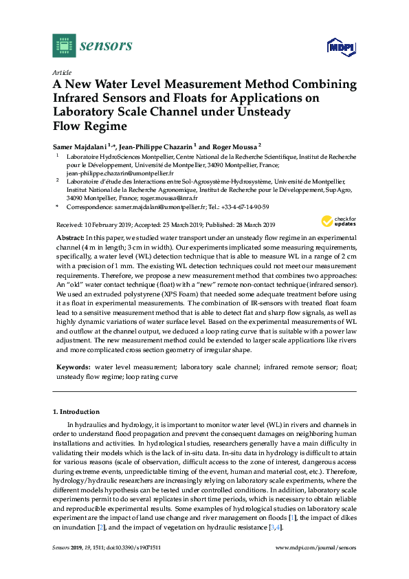 (PDF) A New Water Level Measurement Method Combining Infrared Sensors ...