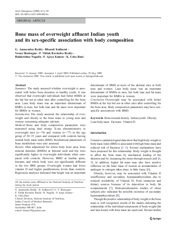 (PDF) Bone mass of overweight affluent Indian youth and its sex-specific association with body ...