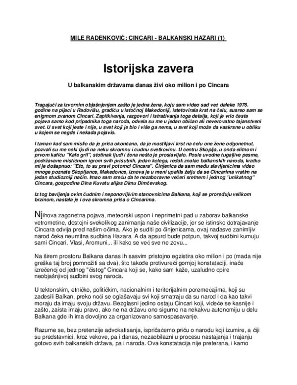 (PDF) Cincari Balkanski Hazari