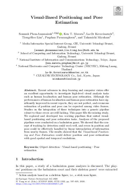 (PDF) Visual-Based Positioning and Pose Estimation