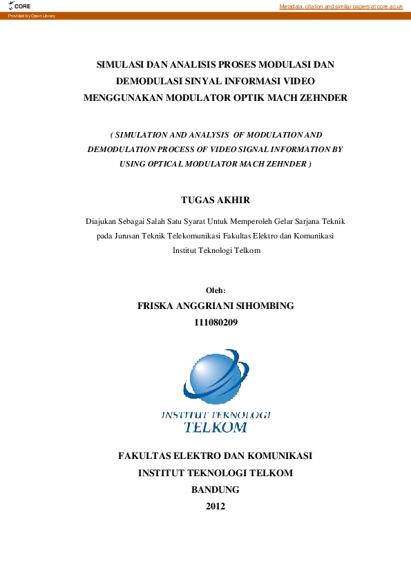 (PDF) Simulasi dan Analisis Proses Modulasi dan Demodulasi Sinyal ...