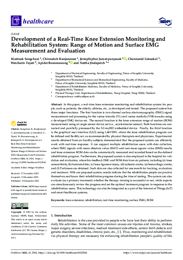 (PDF) Development of a Real-Time Knee Extension Monitoring and ...
