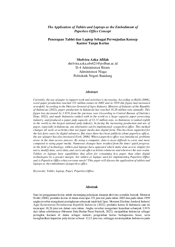 (PDF) The Application of Tablets and Laptops as the Embodiment of ...