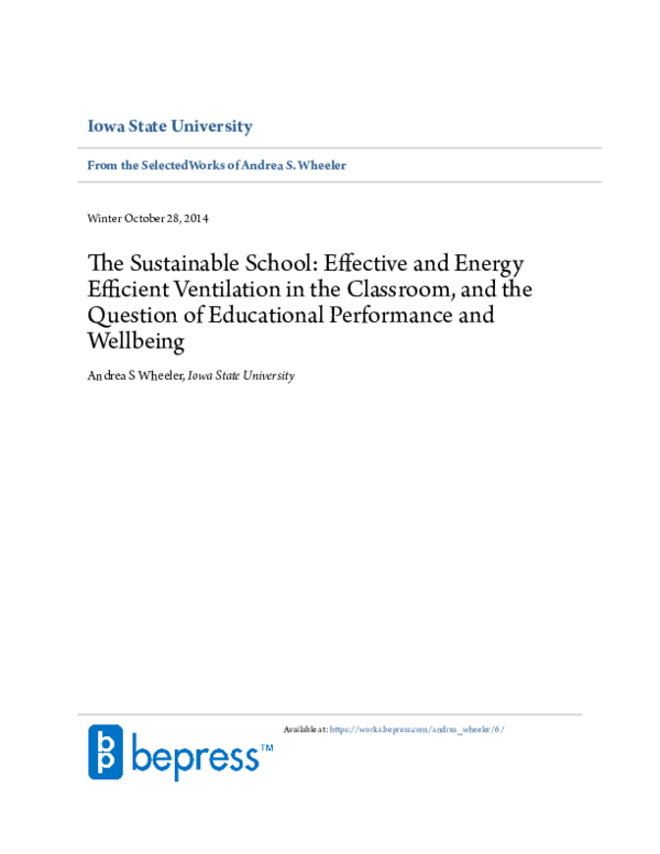 (PDF) “The Sustainable School: Effective and Energy Efficient ...