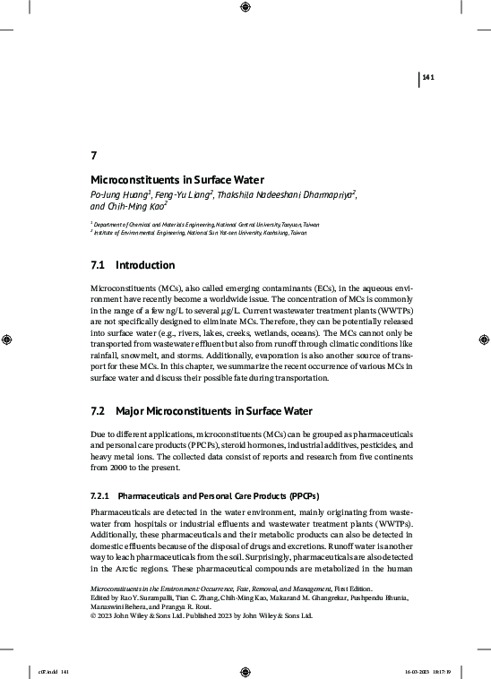 (PDF) Chapter 07 Microconstituents in Surface Water