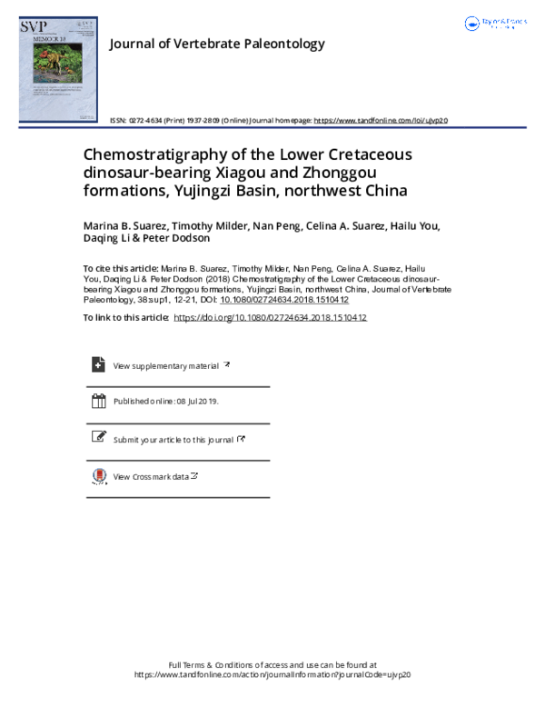 (PDF) Chemostratigraphy of the Lower Cretaceous dinosaur-bearing Xiagou ...