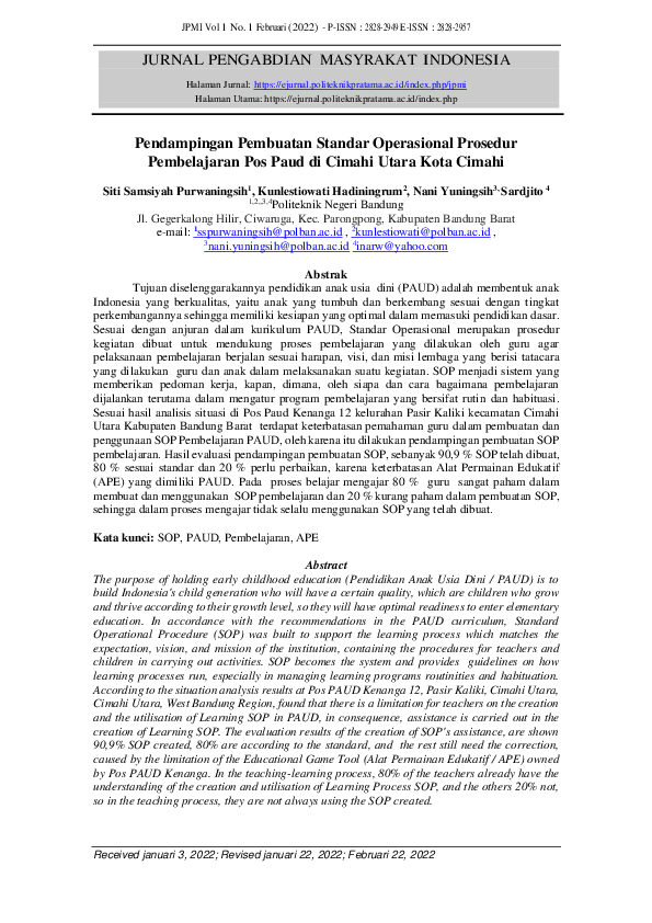 (PDF) Pendampingan Pembuatan Standar Operasional Prosedur Pembelajaran ...