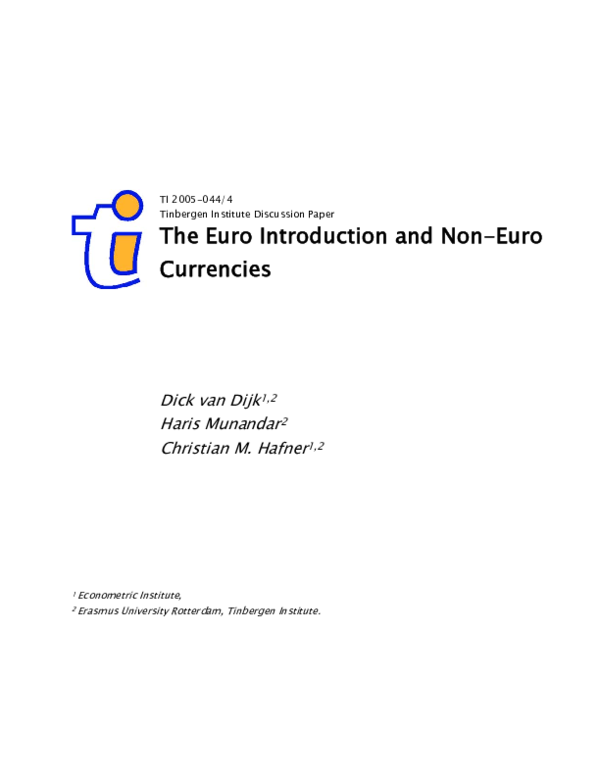 (PDF) The euro introduction and noneuro currencies | Haris Munandar ...