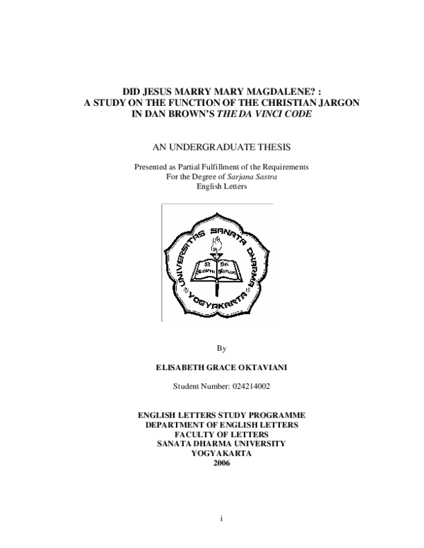 (PDF) Did Jesus mary Magdalena? : a study on the functions of Christian ...