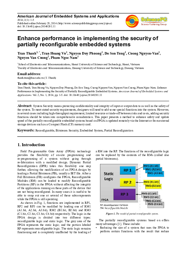 Pdf Enhancing Security In Reconfigurable Systems