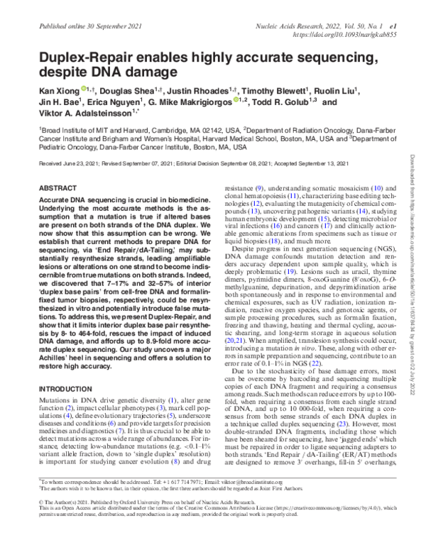 (PDF) Duplex-Repair enables highly accurate sequencing, despite DNA damage