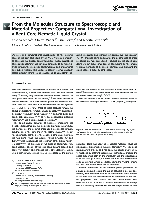(PDF) From the Molecular Structure to Spectroscopic and Material Properties: Computational ...