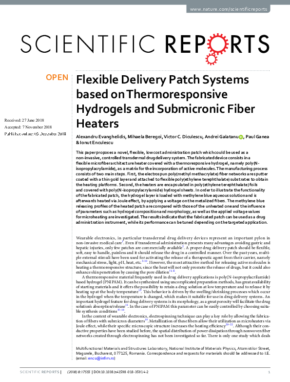(PDF) Flexible Delivery Patch Systems based on Thermoresponsive ...