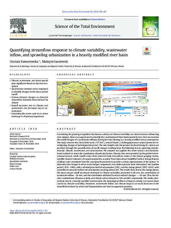 (PDF) Quantifying streamflow response to climate variability, wastewater inflow, and sprawling ...