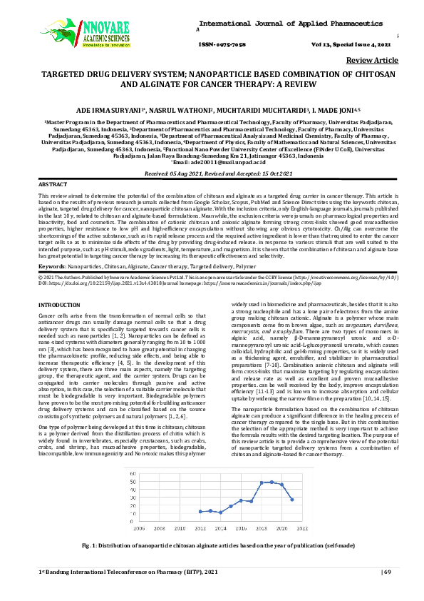 (PDF) TARGETED DRUG DELIVERY SYSTEM; NANOPARTICLE BASED COMBINATION OF CHITOSAN AND ALGINATE FOR ...