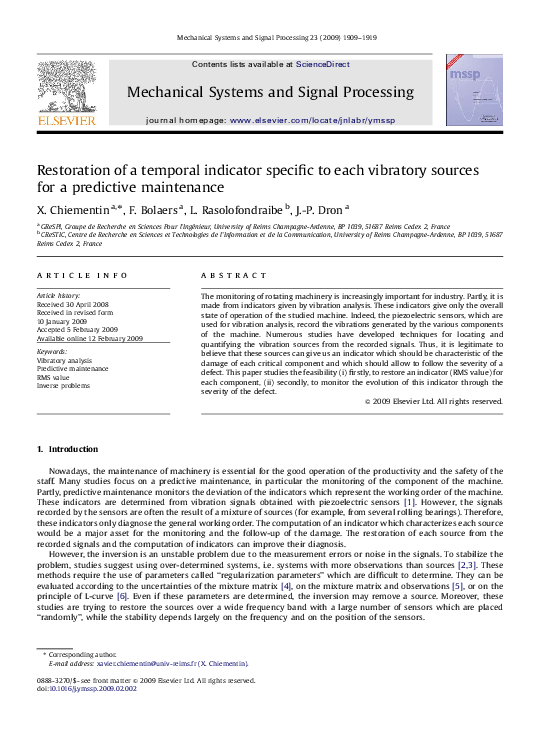 (PDF) Restoration of a temporal indicator specific to each vibratory ...
