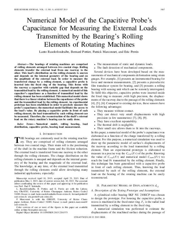 (PDF) Numerical Model of the Capacitive Probe's Capacitance for Measuring the External Loads ...