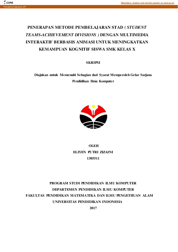 (PDF) Penerapan Metode Pembelajaran Stad Stude