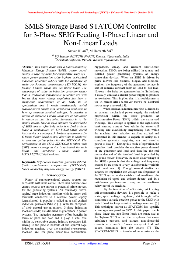 (PDF) SMES Storage Based STATCOM Controller for 3-Phase SEIG Feeding 1 ...
