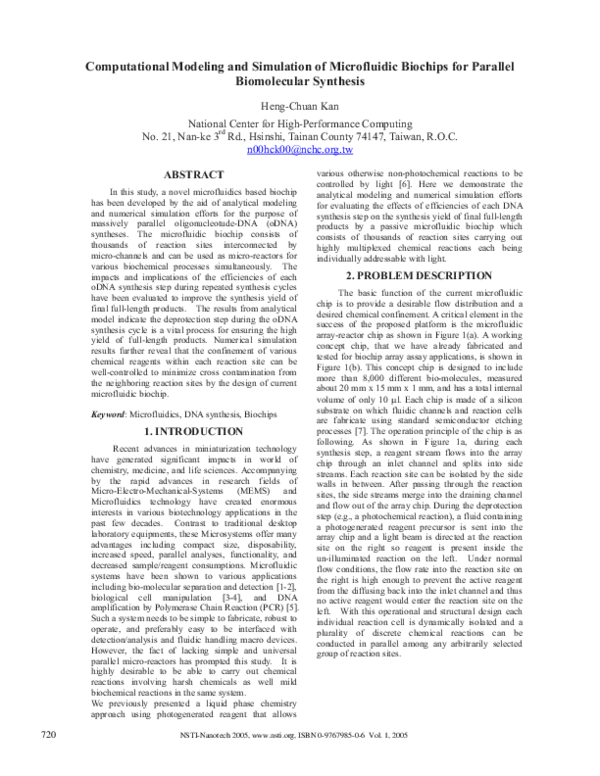 Pdf Computational Modeling And Simulation Of Microfluidic Biochips