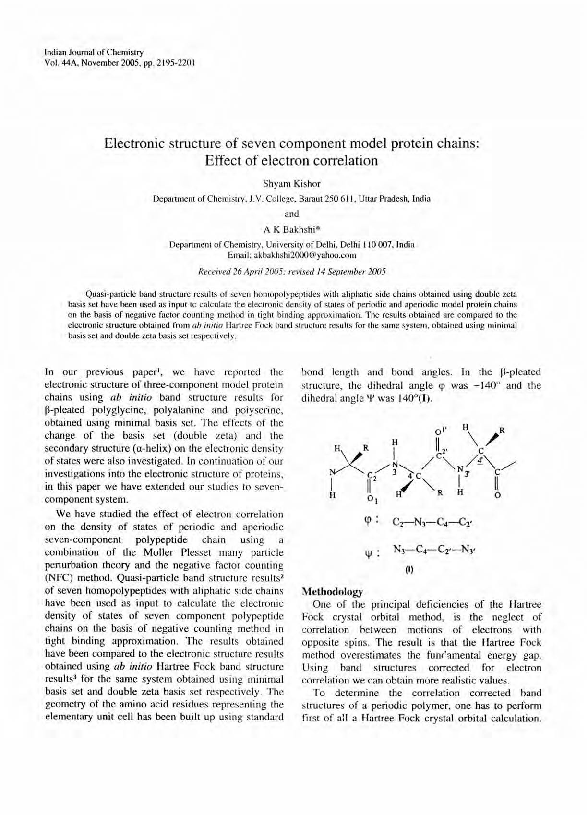 (PDF) Electronic structure of seven component model protein chains ...