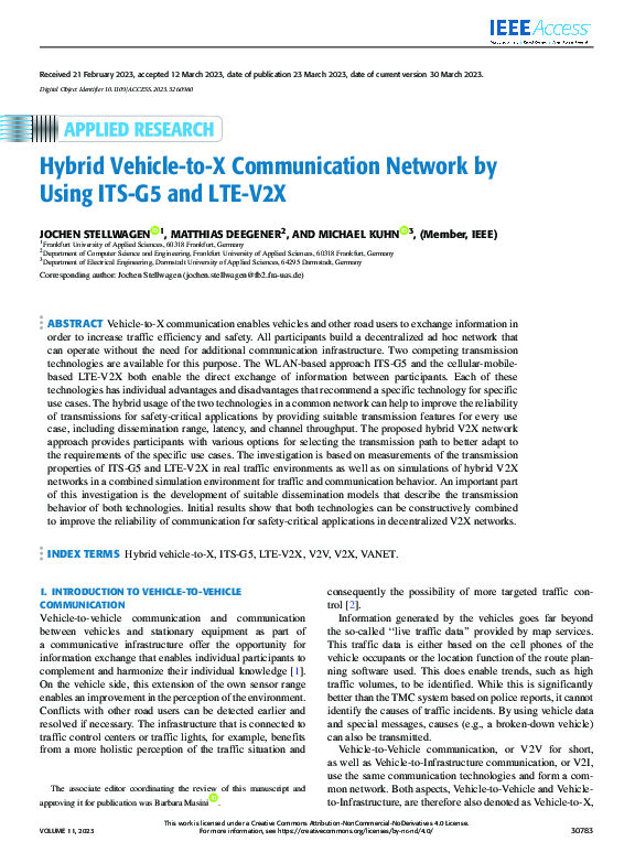 (PDF) Hybrid V2X Communication: Integrating ITS-G5 and LTE-V2X